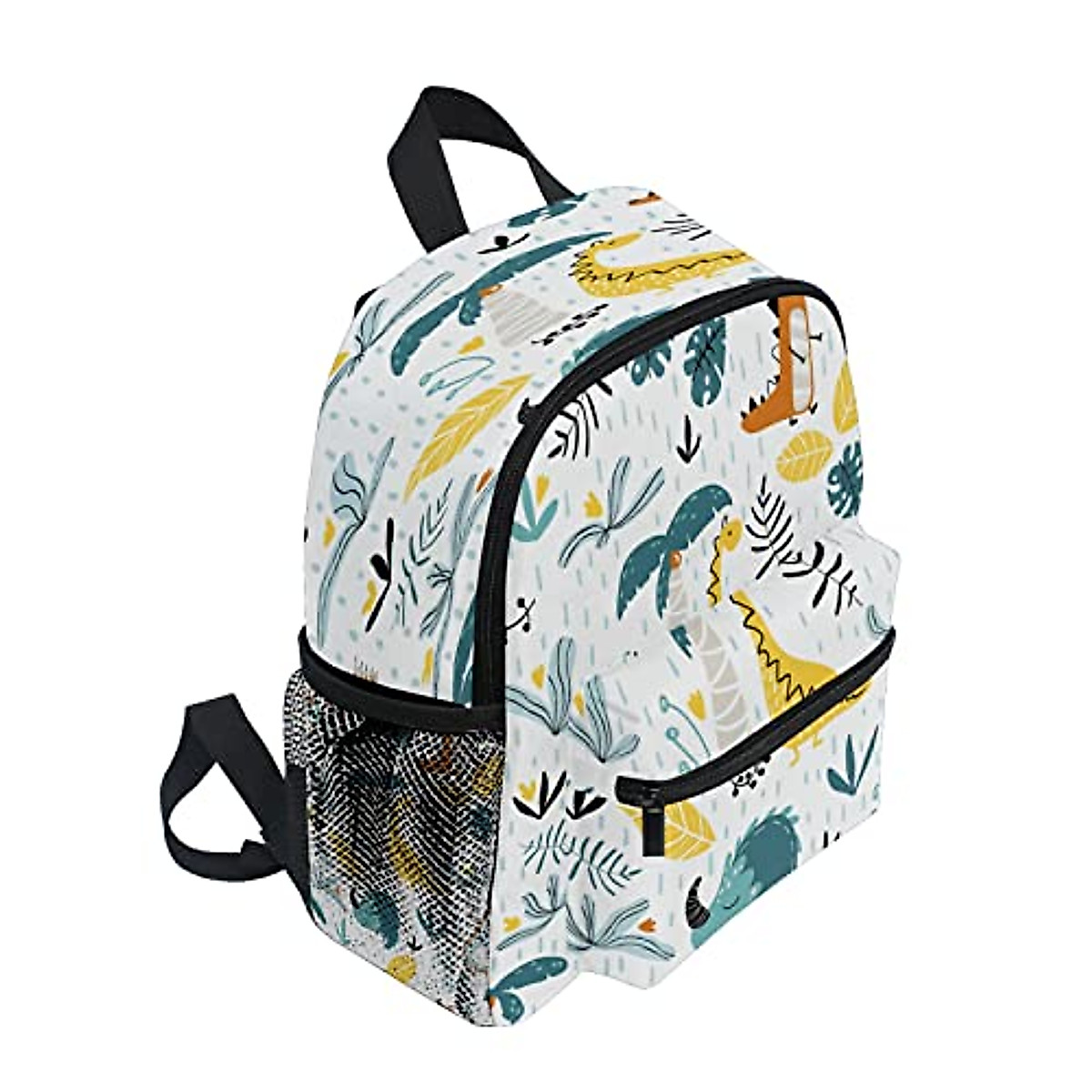 senya Yellow Cute Dinosaurs Kids Backpack with Chest Clip, Toddler Schoolbag Preschool Bag for Girls Boys One Size