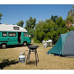 Onlyfire Paella Burner and Stand Set with 21 Inch Frying Pan and Reinforced Legs, GS300 Outdoor Cooking System Portable Propane Cooker with Wok for Backyard Camping RV