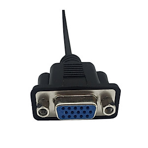 CERRXIAN 1ft VGA SVGA 15 Pin HD15 Female to Female Gender Changer Adapter Extension Video Monitor Cable for PC Laptop TV Porjector（ff）