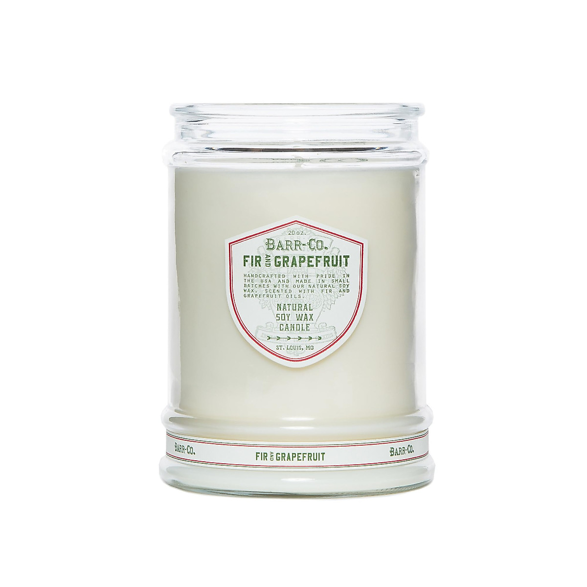 Barr-Co. Fir & Grapefruit Glass Tumbler Candle, Woody Citrus Scent, 120-Hour Long Burning Soy Wax Candle, Scented Candles for Home, Bathroom & Office, 20 oz