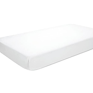 aden + anais Essentials Classic Crib Sheet, 100% Cotton Muslin, Super Soft, Breathable, Tailored Snug Fit, Solid White