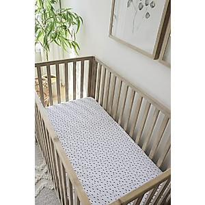 NODNAL CO. 3 Fitted Crib Sheets Black/White Set for Baby Toddler Mattress - 100% Oeko-TEX Cotton Gender Neutral for Girl/Boy Nursery Bedding - I Love You, Plaid & Abstract Polka Dots 28”x52”x9” Sheet