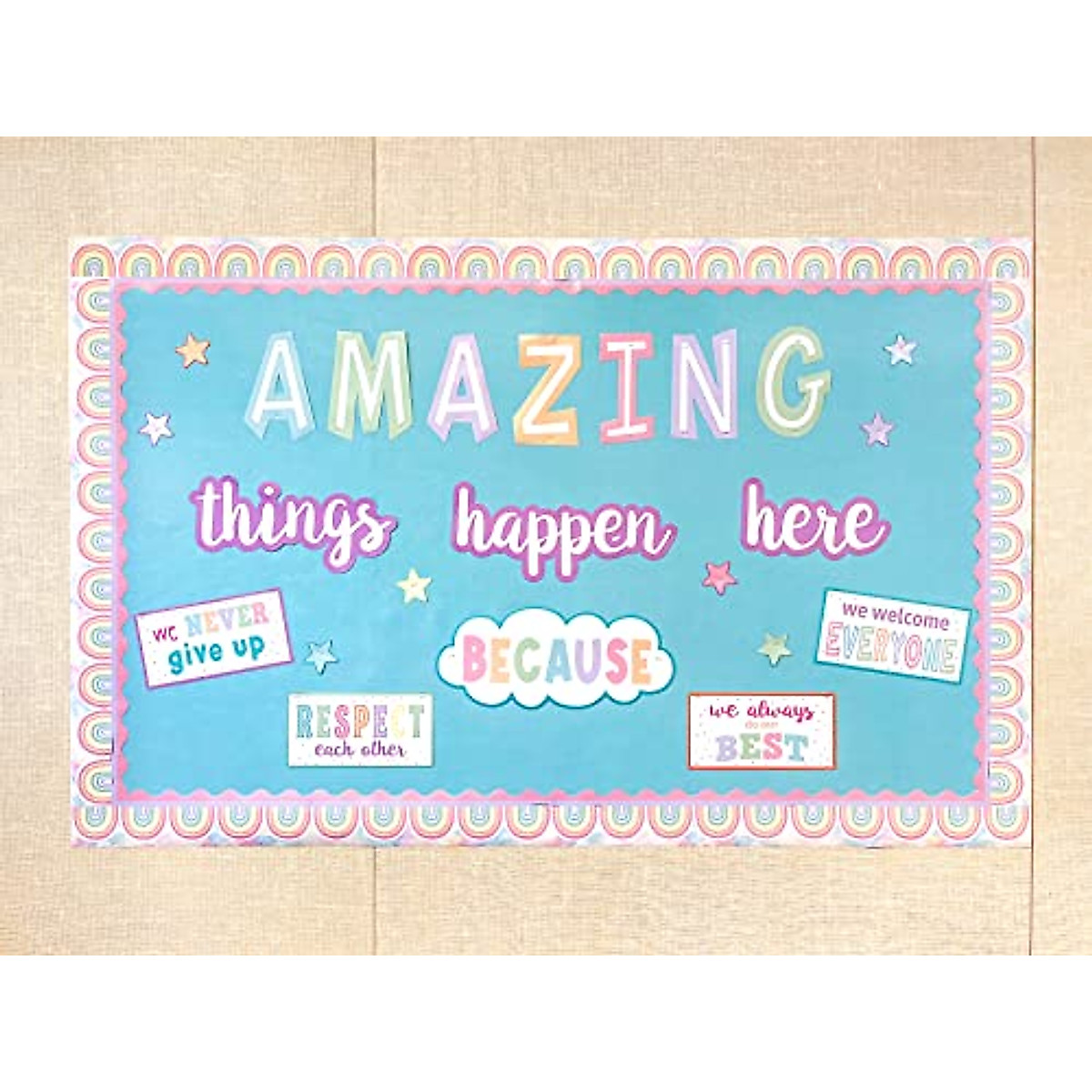 Teacher Created Resources Pastel Pop Rainbows Die-Cut Border Trim, 35 Feet