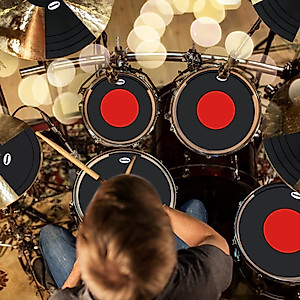 RANMING Drum Mute Pads Silicone Drum Mute Set Double-layer Drum Pad Mute Eliminates Sustain Effectively Reduce 90% Volume with Mutes Sized 10, 12, 14, 16", 1Bass Drum Mute,4 Cymbal Mutes 9 pcs