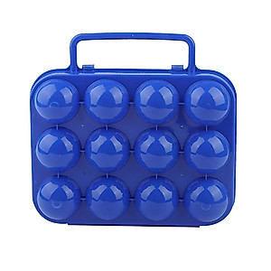 TOPINCN Egg Holder with Dust Proof & Double Side Plastic Storage Box Buckle for Protecting 12 Eggs(Blue)