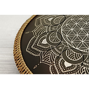 GUDA DRUM Freezbee Flower of Life with Rope Decoration and Perfect Travel Bag