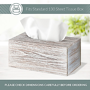 Barnyard Designs Rustic Distressed Wooden Rectangular Tissue Box Cover - Decorative Bathroom Facial Tissue Box Holder Farmhouse Country Decor, 10.5” x 6” x 4.5”