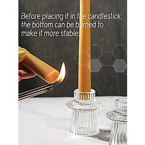 6 Packs Natural Beeswax Taper Candles- 10 inch Beeswax Candles, Smokeless and Dripless Beeswax Candles- 10 Hour Burn Time Beeswax Candlesticks- for Christmas Home Decor Air Purification Spa Relaxation