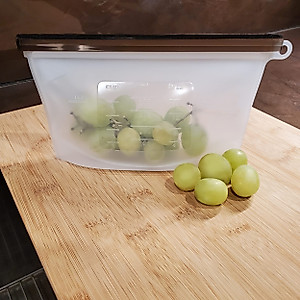 7Penn Silicone Food Storage Bag, 500mL - 1pk Washable 7.75 x 4in Clear Reusable Food Bags for Sandwiches and Snacks