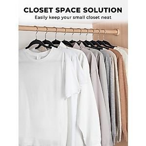 SMARTOR Plastic Hangers 50 Pack, Heavy Duty Plastic Hangers for Clothes - Non-Velvet Slim Hangers with 360° Swivel Hook & Clothes Thin Hangers - Durable Coat Hangers, Space Saving Hangers - Black