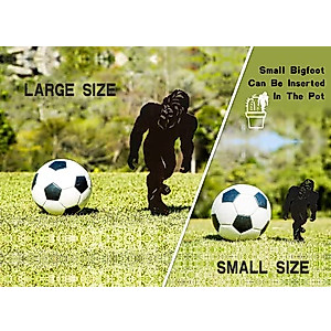 Bigfoot Garden Decor Metal Stake - Set of 2 Big Foot Sasquatch Gifts Yard Art Decorative Garden Stakes for Outdoor Decor, Yard, Patio, Lawn Decorations - 15.7”H x 8.3”W & 7.8”H x 4.1”W