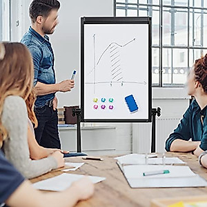 Yaheetech Stand White Board Magnetic 36x24 inches Dry Erase Board Double Sided Adjustable Flipchart Easel Portable Whiteboard with Flipchart Hook for Tabletop Presentation Discusssion Meeting Teaching
