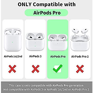 AirPods Pro 1st Generation Case with Cleaner kit Replacement Ear Tips Silicone Protective Charging Headphone Cover with Keychain,Cleaning Pen for Air pods Pro Eartips with Noise Reduction Hole Airpod