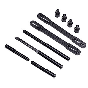 RC Car Body Post Mounts, Carbon Fiber + Aluminum Alloy RC Car Front and Rear Shell Column Kit Compatible for AXIAL SCX10 90046 90047