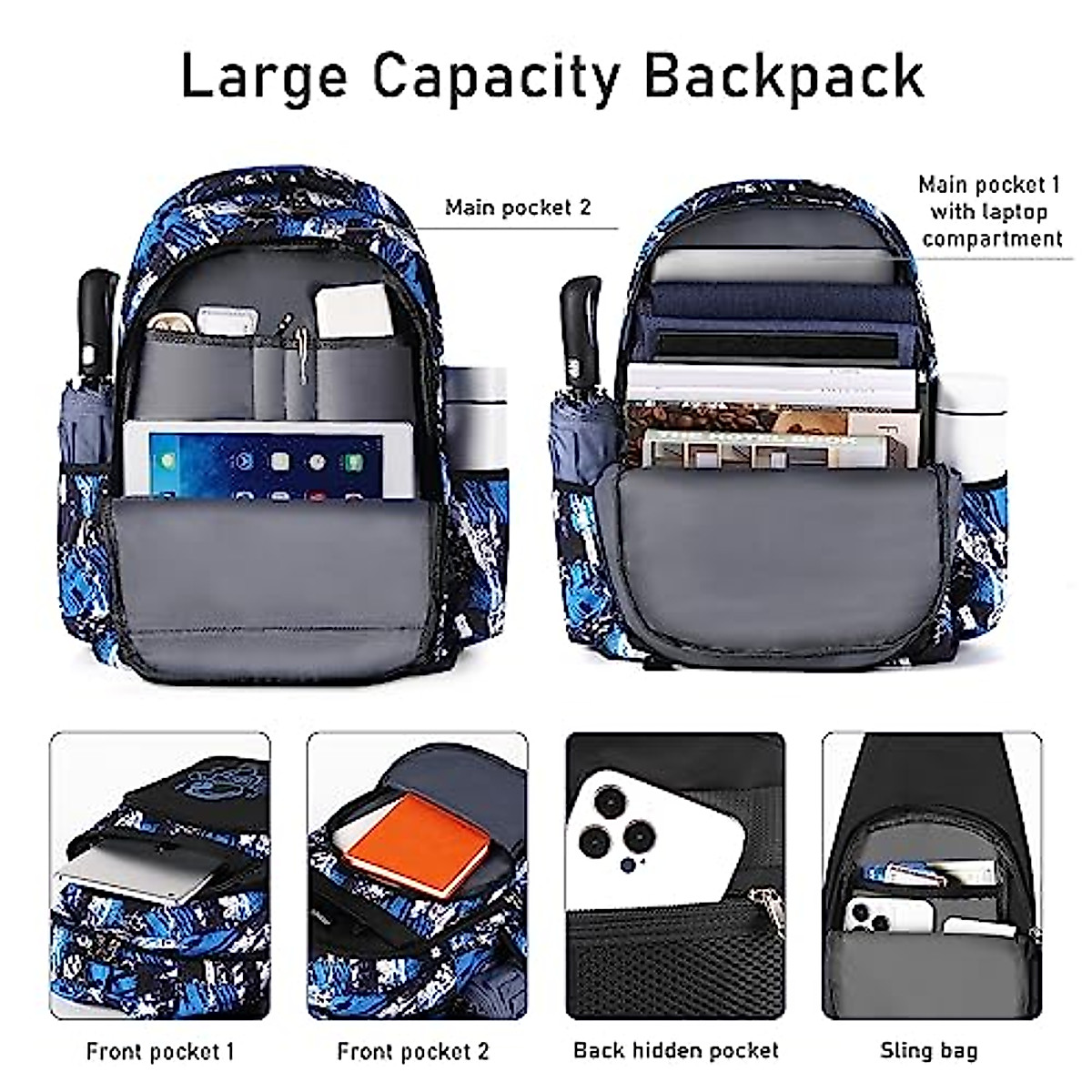 Kids Backpack for Boys Elementary Kindergarten Preschool Middle School Bag Bookbag Teen Boys Cute Anime Luminous Large 16-inch Laptop Backpack 8 9 10 11 12 13 14 15 Year Old Child Mochila Para Niños