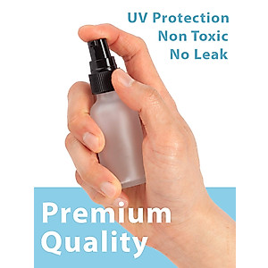 1 oz / 30 ml Frosted Clear Glass Boston Round Bottle with Black Treatment Pump (24 Pack) + Funnel