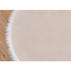 Round Faux Fur Sheepskin Rugs, Soft Shaggy Area Rug Home Decorative Bedroom Fluffy Carpet Rug, Diameter 2 Feet, White