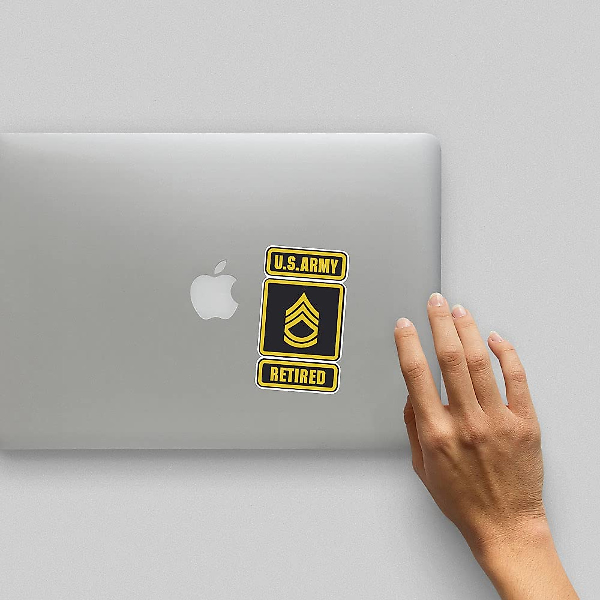 Set of 2 Sticker Army Logo Retired Sergeant First Class SFC E7 Decal United States Military for Car Truck Window Laptop Bumper US Flag 4 in