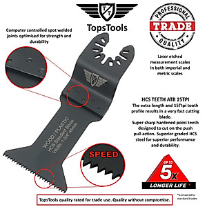 26 x TopsTools FAKA26A Fast Fit OMT Mix Blades for Dewalt Bosch Fein (Non-StarLock) Makita Milwaukee Craftsman Chicago Ryobi Rockwell (HyperLock) Porter Cable Multi Tool Accessories