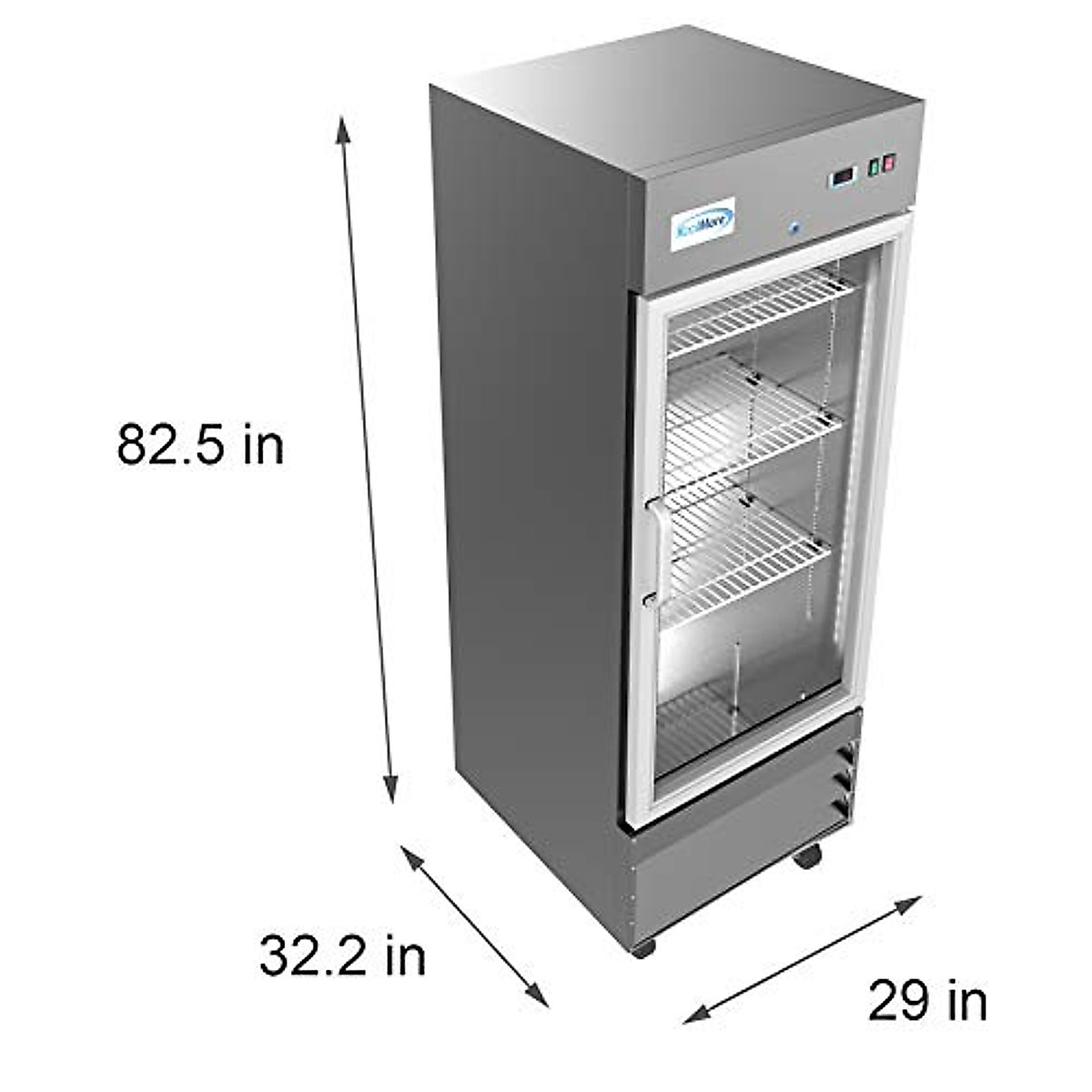 KoolMore - RIR-1D-GD 29" Stainless Steel 1 Glass Door Commercial Reach-in Refrigerator Cooler - 23 cu. ft