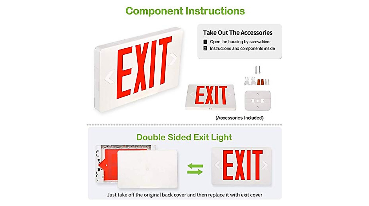 Litufine Ultra Slim LED Exit Sign - Emergency Lighting
