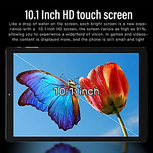 10.1 Inch Tablet, 6GB RAM, 128GB ROM, Deca Core, 5G WiFi, 2 in 1 Tablet with Earphones, Keyboard, Mouse for Android 12 (US Plug)