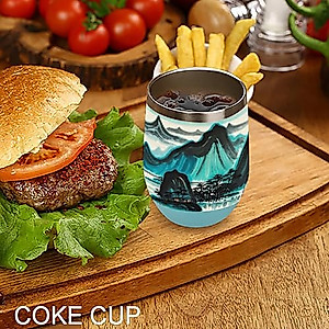 OPTKSNCU 304 Stainless Steel Insulated Cup with Lid, Landscape Patterns Print Durable, And Easy to Clean – Ideal for Home, Office, And Gift Giving