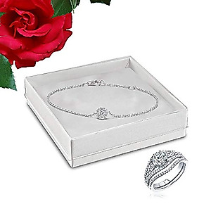 Better crafts Small Jewelry Box Gift Boxes with Lids - White & Clear Favor Boxes 3.5 x 3.5 (10)