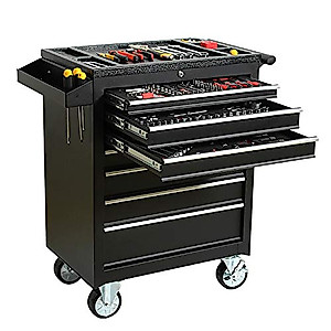 Portable Folding Handcart Auto Repair Tool Cart Trolley Multi-Function Tool Cabinet Shelf Drawer Maintenance Kit Strong Load-Bearing Drawer Multi Function Folding Handcart