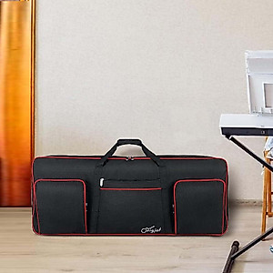SNIGJAT 61 Key Keyboard Case Soft, Full Padded Piano Case with Handles and Adjustable Shoulder Straps, Waterproof Piano Keyboard Case with 3 Pockets for Accessories (Size: 39.5"x15.8"x4.8")