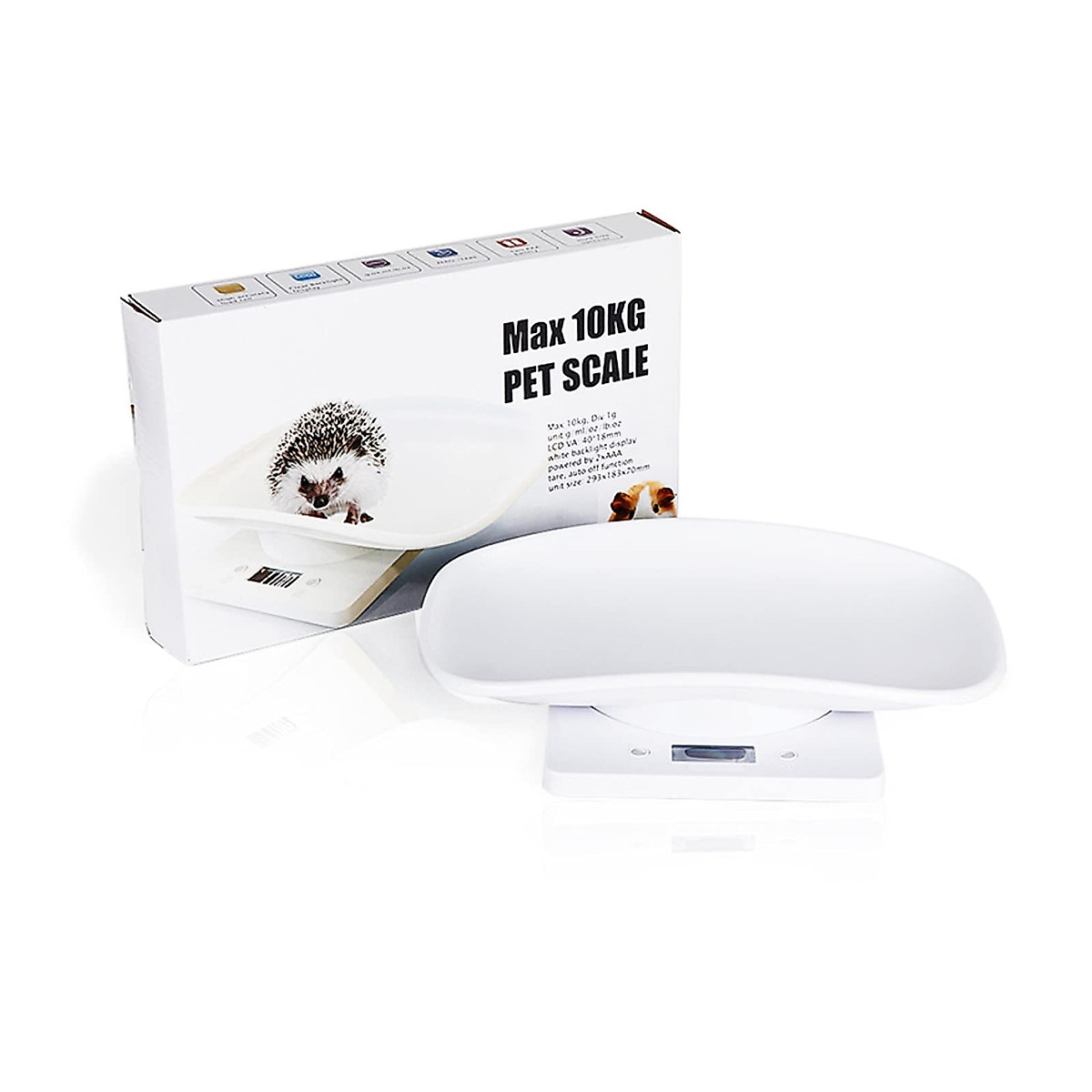 Pet Digital Scale Kitchen Weight Scale, Puppies and Kitten Scale Measures Small Animals with 22 lb/10 kg, Multi-Function Portable Electronic Scale Digital Weight