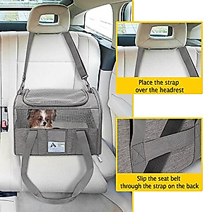 Refrze Pet Carrier Airline Approved, Cat Carriers for Medium Cats Small Cats, Soft Dog Carriers for Small Dogs Medium Dogs, TSA Approved Pet Carrier for Cats Dogs of 15 Lbs, Puppy Carrier,Grey