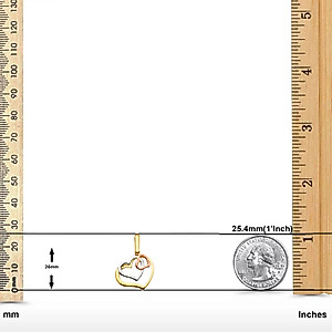 OMRANII 14K Tri Color Gold 3 Hearts Pendant 26mmX19mm 2.3 grams