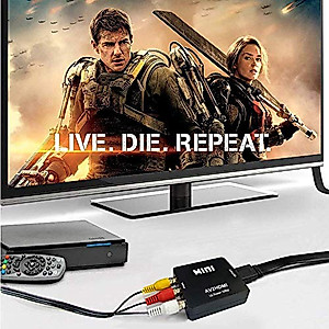 ABLEWE RCA to HDMI,AV to HDMI Converter, 1080P Mini RCA Composite CVBS Video Audio Converter Adapter Supporting PAL/NTSC for TV/PC/ PS3/ STB/Xbox VHS/VCR/Blue-Ray DVD Players
