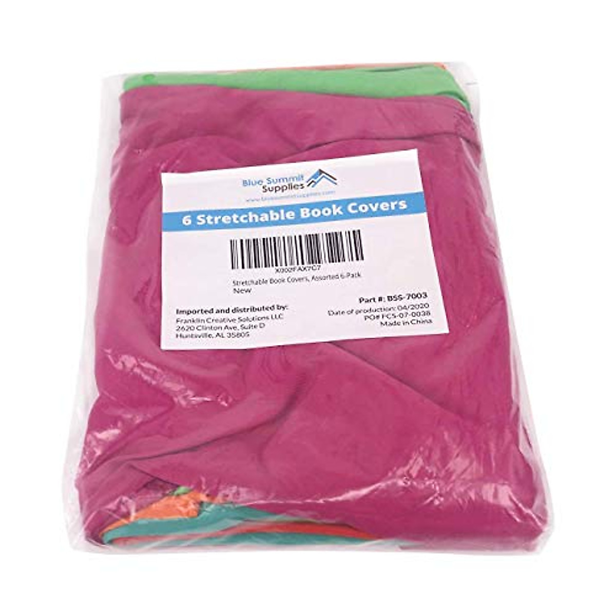 Protect Textbooks with Colorful Stretchable Book Covers - 6 Pack