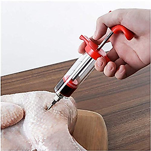 SFASTER Turkey Injector Syringe, Meat Injector Syringe, Flavor Needle Turkey Pork BBQ Steak Meat sauces Syringes marinades Kitchen Accessories, Meat Injector