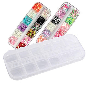 1PCS Nail Art Decorations Storage Box,12 grid Nail Art Storage Box Transparent Empty Case Earring Storage Box Rectangle Jewelry Organizer