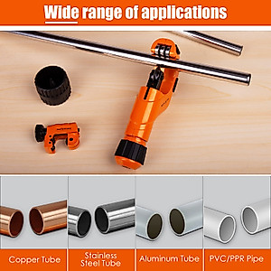 MATEWORK Pipe Cutter - Fast Tubing Cutter Set with Mini Cutter & Deburring Tool, Pipe Cutter Tool for Cutting 3/16" to 2" Aluminum Copper PVC Stainless Steel Tube, for Plumber and Home Working, 3PCS