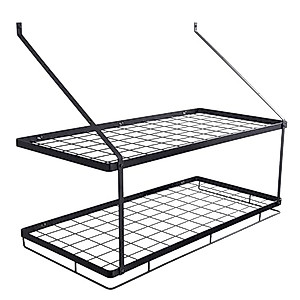 VEVOR Pot Rack Wall Mounted, 30 inch Pot and Pan Hanging Rack, Pot and Pan Hanger with 12 S Hooks, 55 lbs Loading Weight, Ideal for Pans, Utensils, Cookware in Kitchen