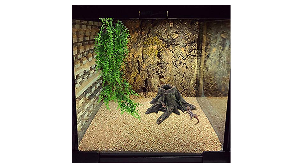 PINVNBY Resin Reptile Tree Stump Decorations - Natural Habitat for Reptiles