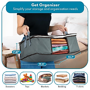 NAJHOM Sheet Organizers and Storage - 8 Pack Closet Storage Bins Extra Large Capacity Storage Bags for Clothes Waterproof Blanket Storage Bags