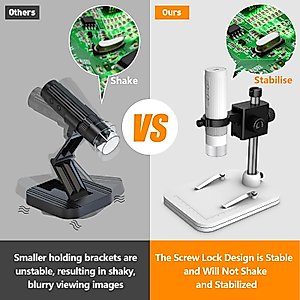 Wireless Digital Microscope Camera, GUVOP 50X-1000X Magnification WiFi Portable Handheld USB Microscopes with 8 LED & Stand,Compatible for iPhone, Android, Electronic Microscope for Kids Adults-White