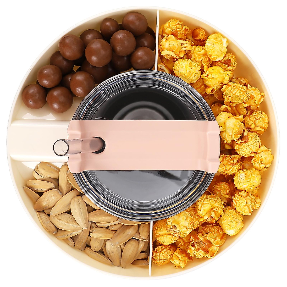 MEETI Snack Bowl for Stanley Cup, Reusable Snack Ring Compatible with Stanley Quencher H2.0 30OZ / 40OZ Tumbler with Handle, Stanley Cup Accessories, Snack Bowl (Cream, 40OZ)