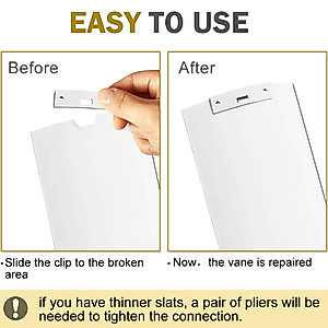 Vertical Blind Repair Vane Savers, Metal Vertical Blind Repair Tabs, Vertical Blind Repair Clips for Vertical Blinds Replacement Slats, White (12)