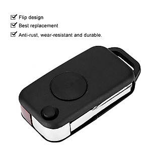 Senyar Key Fob Case, Flip 1 Button Remote Key Fob Case Shell Cover Protection Car Replacement Parts Fit for Benz Class 1984-2004