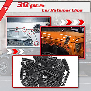 OTUAYAUTO 30PCS Fender Flare Clip - Rocker Moulding Clip Replacement for Jeep Wrangler JK & Unlimited JK 2007-2019, Replace OEM: 68039280-AA