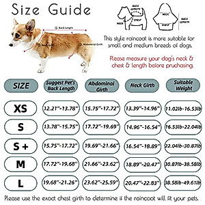 Dog Raincoat with Hood for Medium Dog,Luccalily Waterproof Dog Rain Jacket with Reflective Strip Adjustable Belly Strap Lightweight Poncho with Storage Bag (Medium, Yellow)