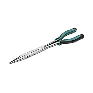 SATA Straight Body Double x-Pliers, with Green Handles & A Long-Nose Design for Access in Tight Spaces - ST70711