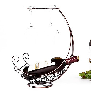 DOUBA Creative Metal Wine Rack Hanging Wine Glass Holder Bar Stand Bracket Display Stand Bracket Decor (Color : D, Size