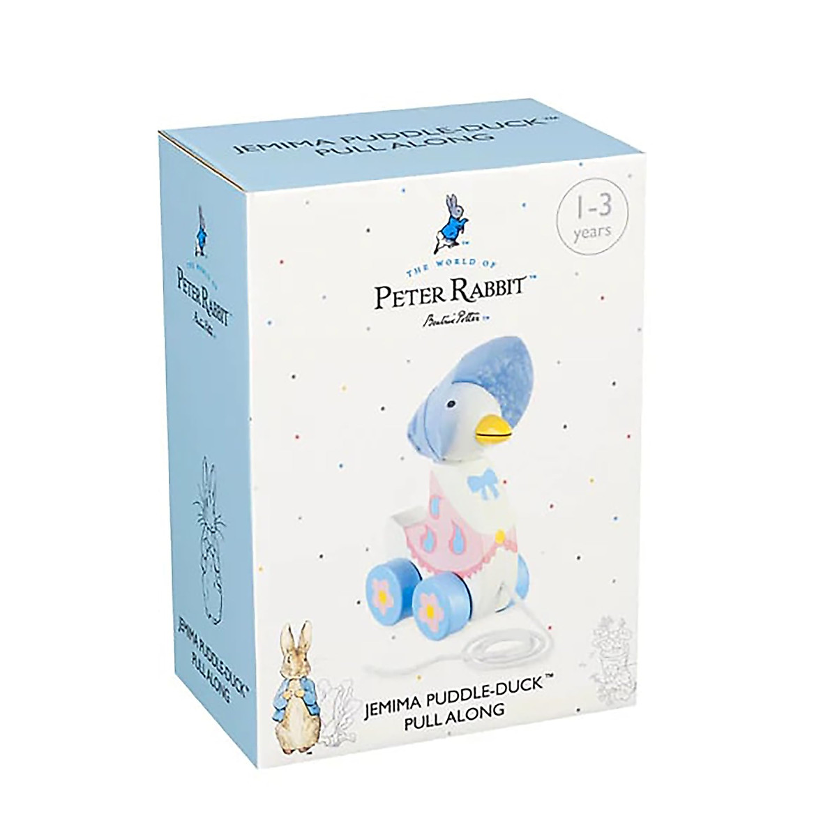 Orange Tree Toys Peter Rabbit: Pull Along: Jemima Puddle-Duck - Wooden Toy, Wheeled Character, Encourage First Steps, FSC Certified, Licensed, Toddler & Kids Ages 1+